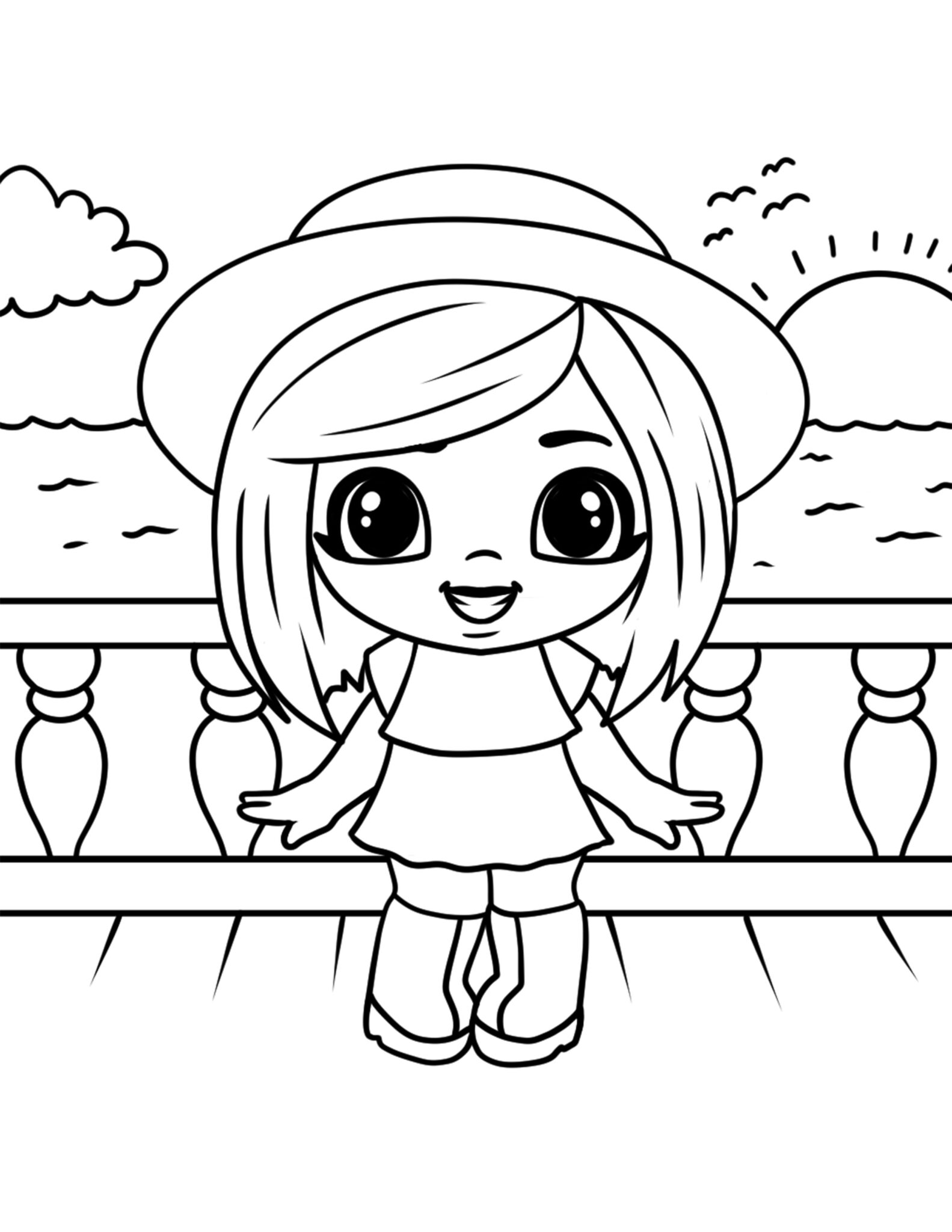 Free chibi girls Coloring Pages