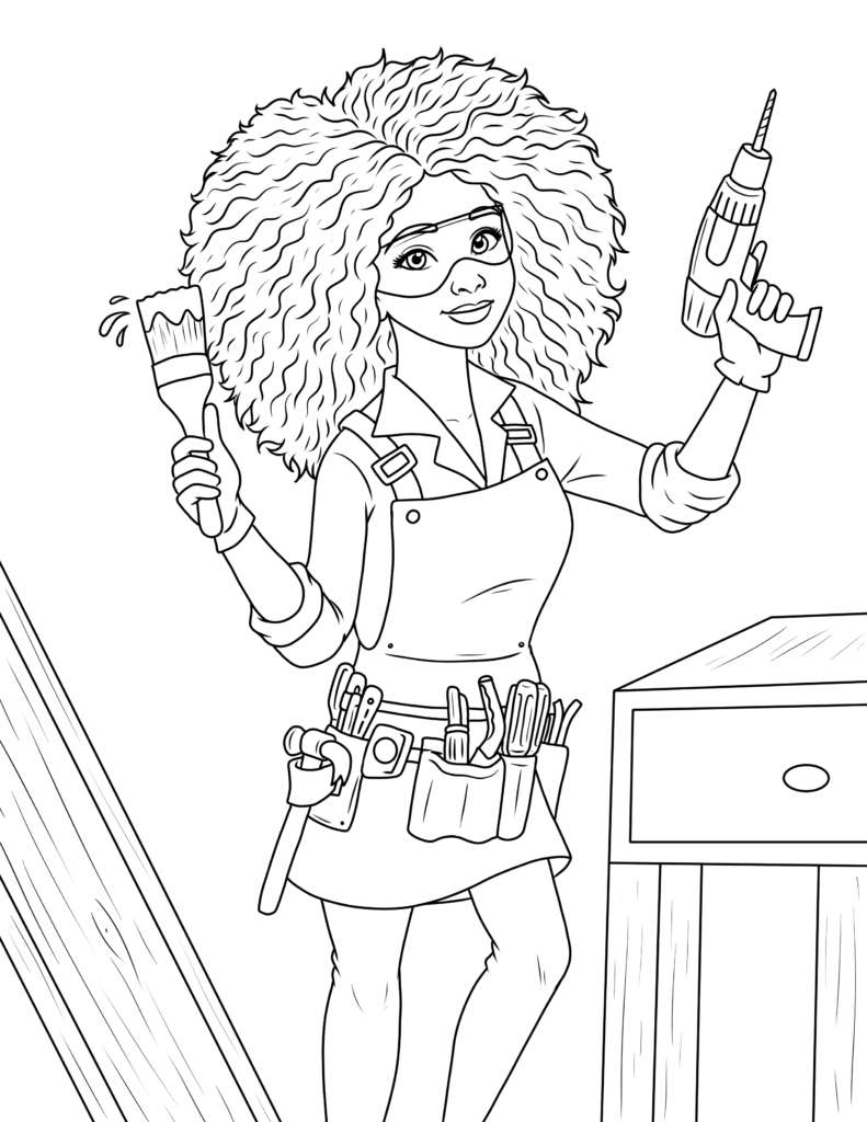 Free girl jobs Coloring Pages