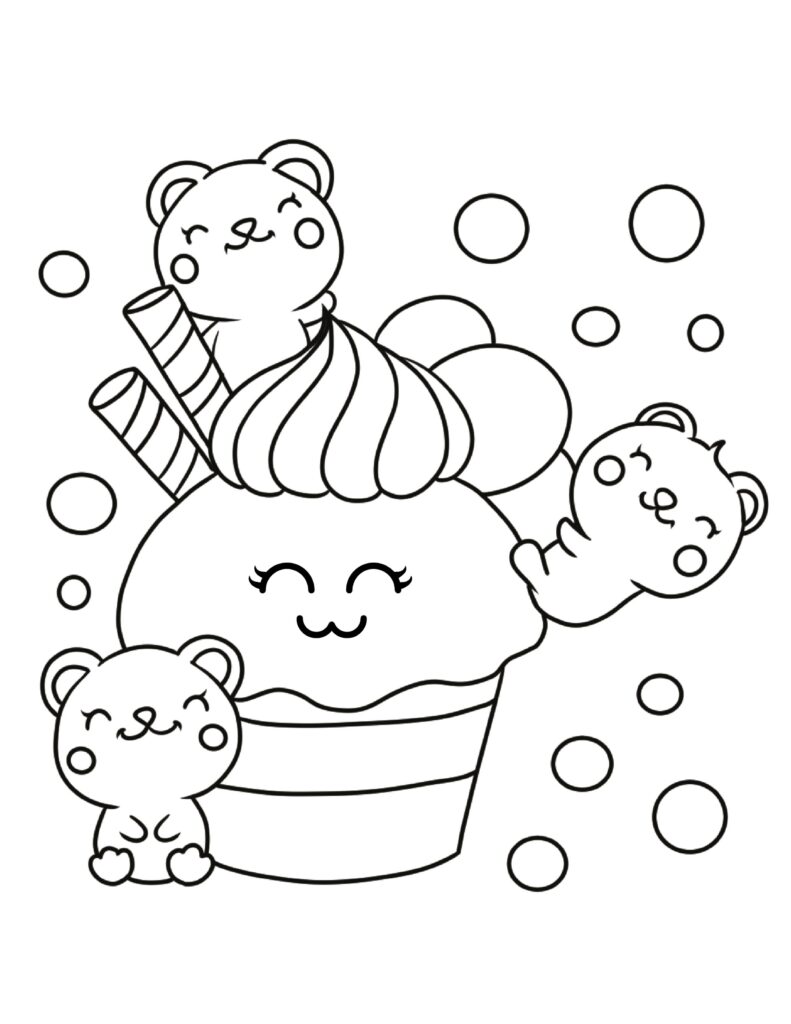Free kawaii bakery Coloring Pages