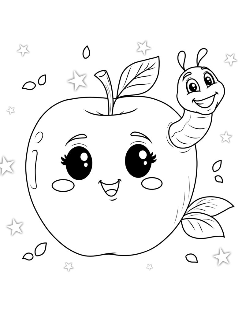 Free kawaii food Coloring Pages
