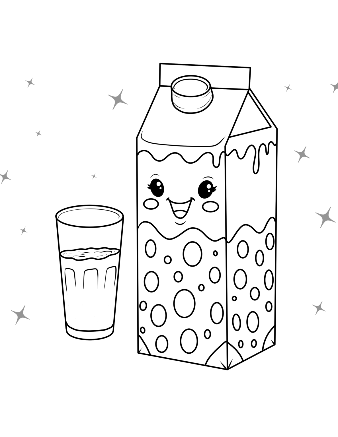 Free kawaii food Coloring Pages