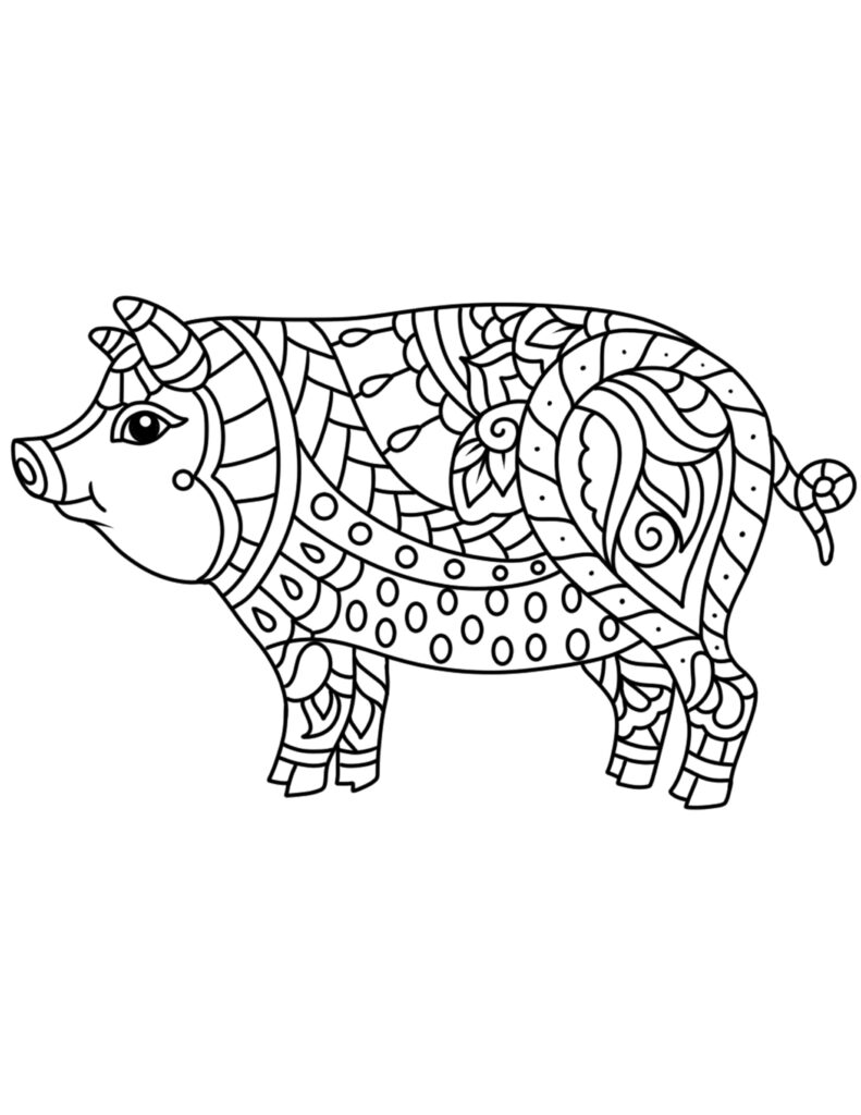 Free mandala animals Coloring Pages