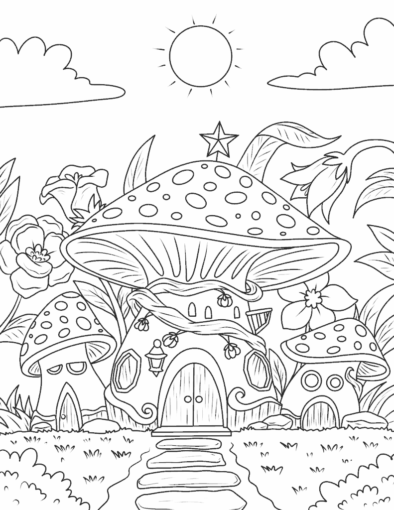 Free mushroom Coloring Pages