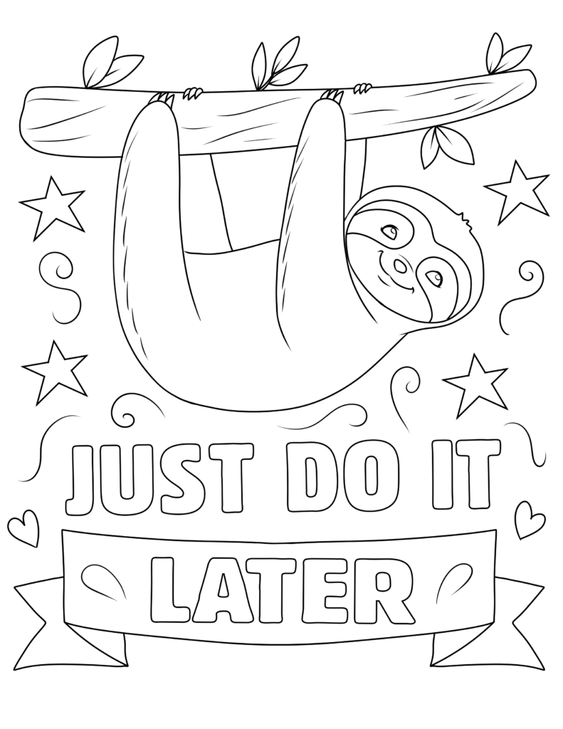 Free sloth Coloring Pages
