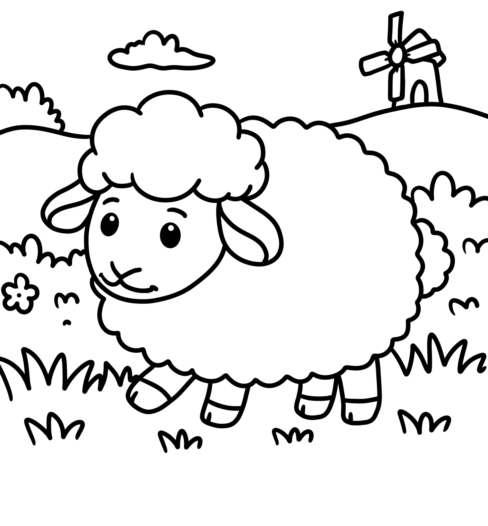 Free cute Animals Bold and Easy coloring pages