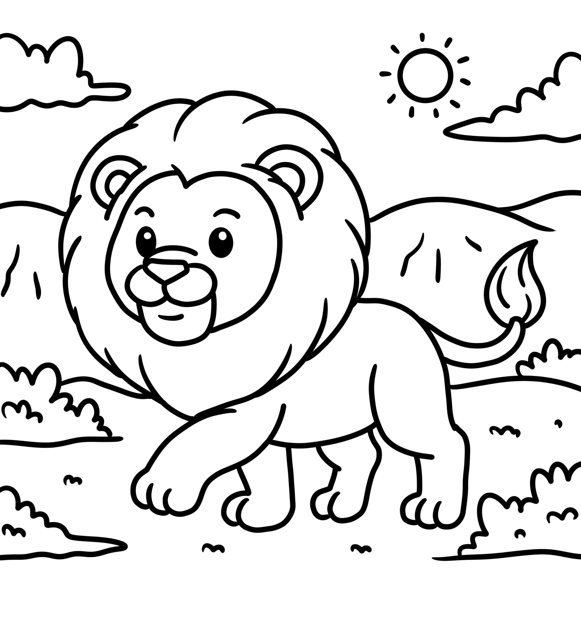 Free cute Animals Bold and Easy coloring pages