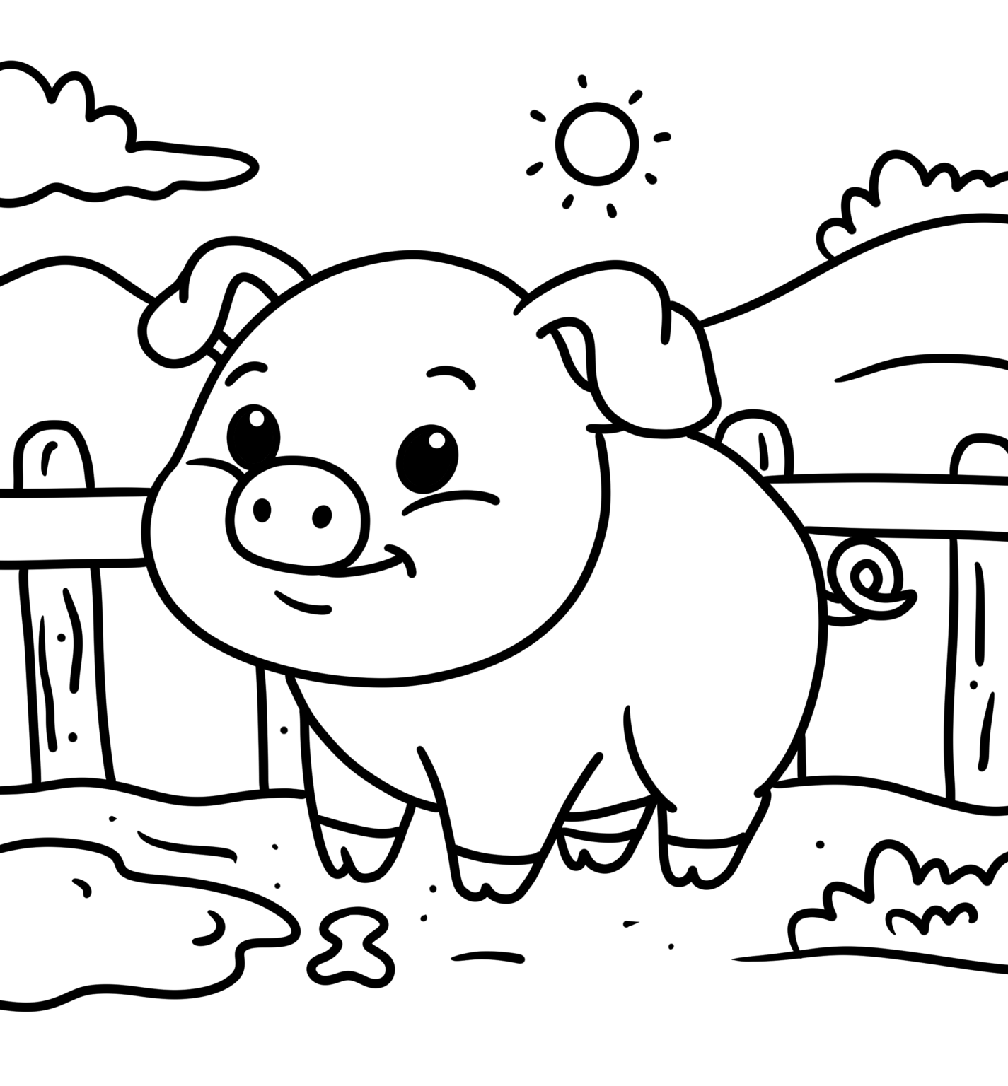 Free cute Animals Bold and Easy coloring pages