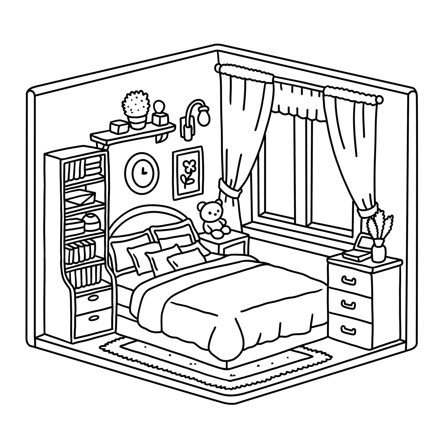 Cozy Corner Coloring Pages