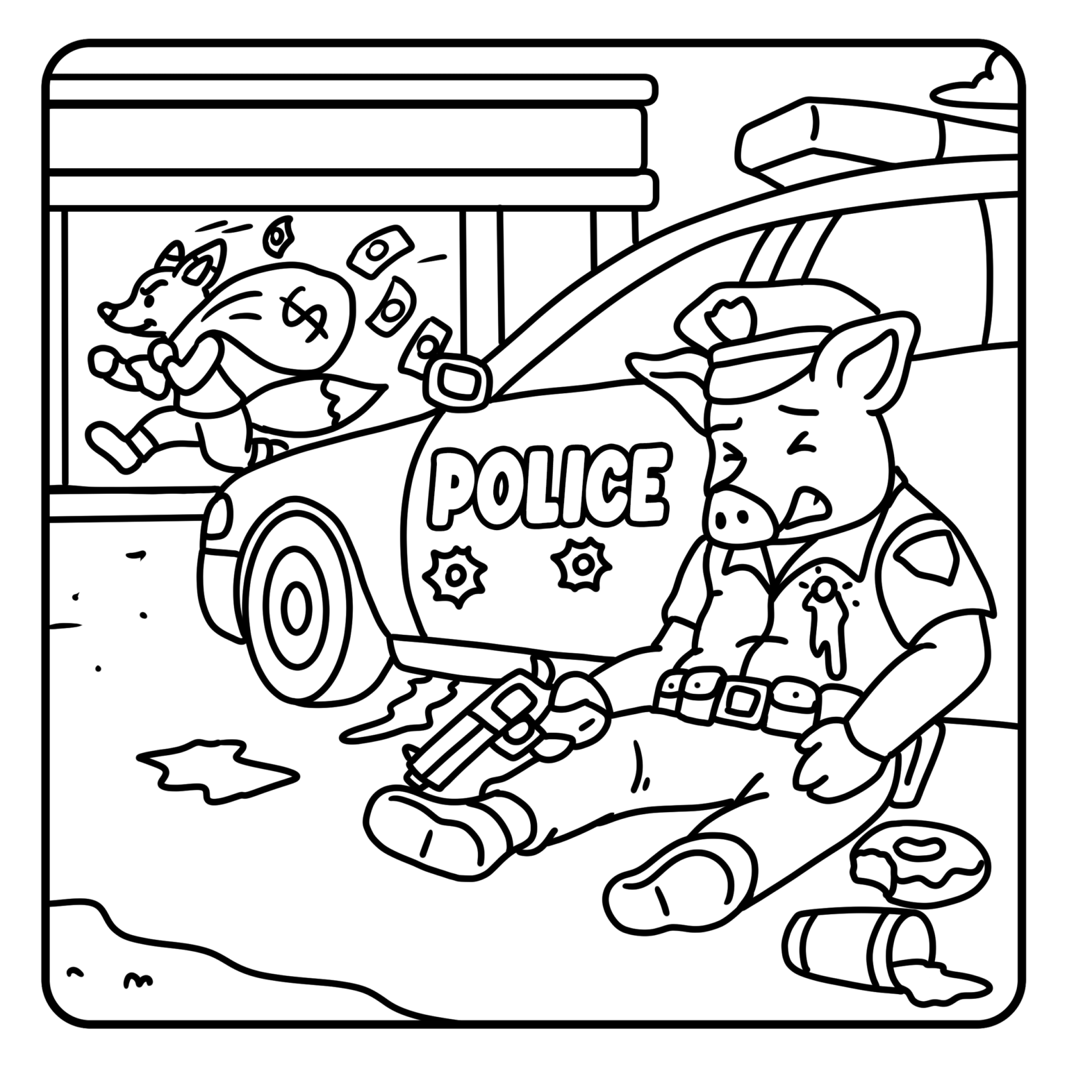 Cozy Crime Sences Coloring Pages