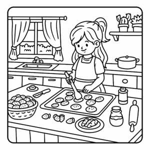Cozy Girl Moments Coloring Pages